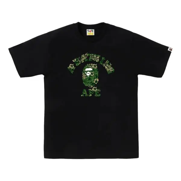 A BATHING APE Palm Resort Camo College T-shirt 'black Green - Black/green