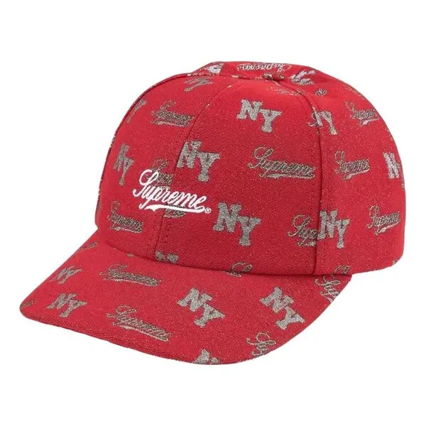 Supreme Ss26 Monogram 6-panel Cap - Red