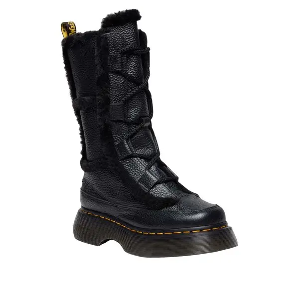 Dr. Martens Buzz Combat Boots With Fur Trim