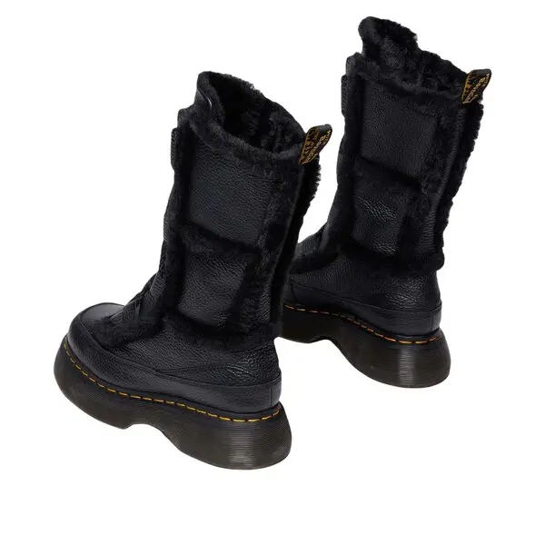 Dr. Martens Buzz Combat Boots With Fur Trim
