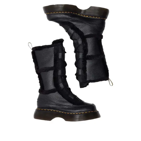 Dr. Martens Buzz Combat Boots With Fur Trim