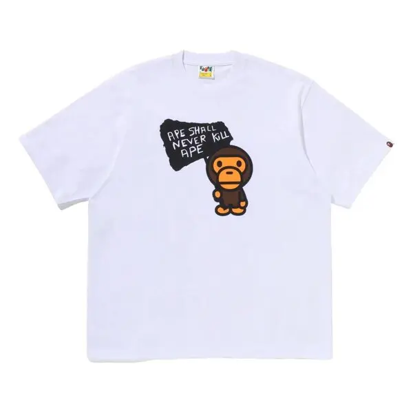 A BATHING APE Baby Milo Graphic Relaxed Fit T-shirt - White
