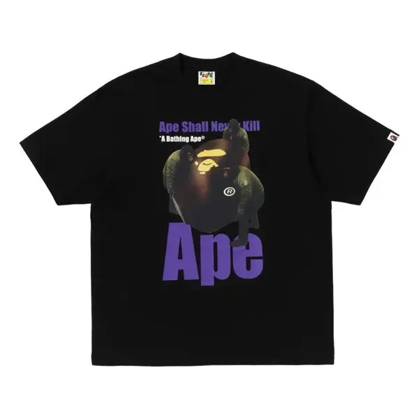 A BATHING APE Ape Head Photo Print Relaxed Fit T-shirt - Black