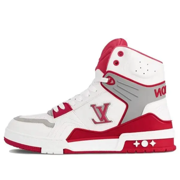 LOUIS VUITTON Ankle Trainers 'white Red Grey