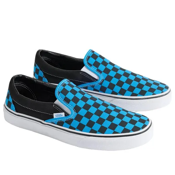 VANS Classic Slip-on Checkerboard Sneakers - Blue