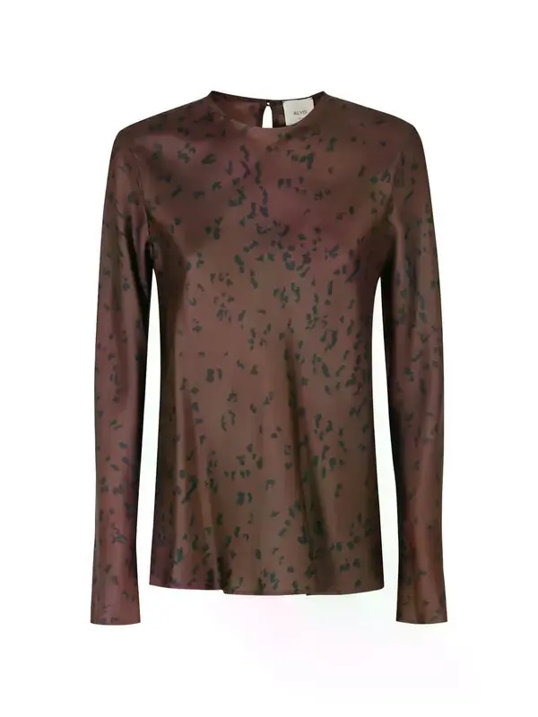 ALYSI Abstract-print Long-sleeve Blouse