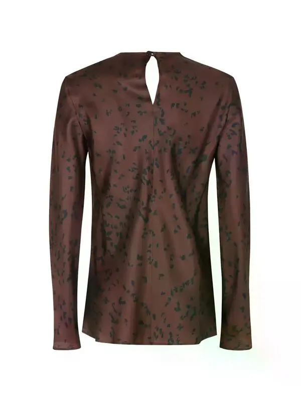 ALYSI Abstract-print Long-sleeve Blouse