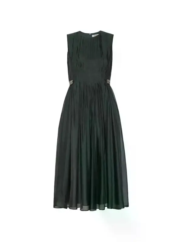 Max Mara Embellished Pleated Midi Dress