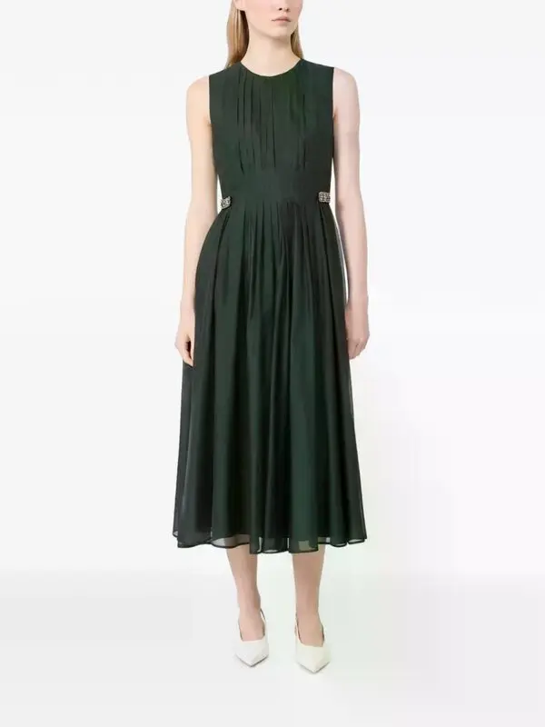 Max Mara Embellished Pleated Midi Dress