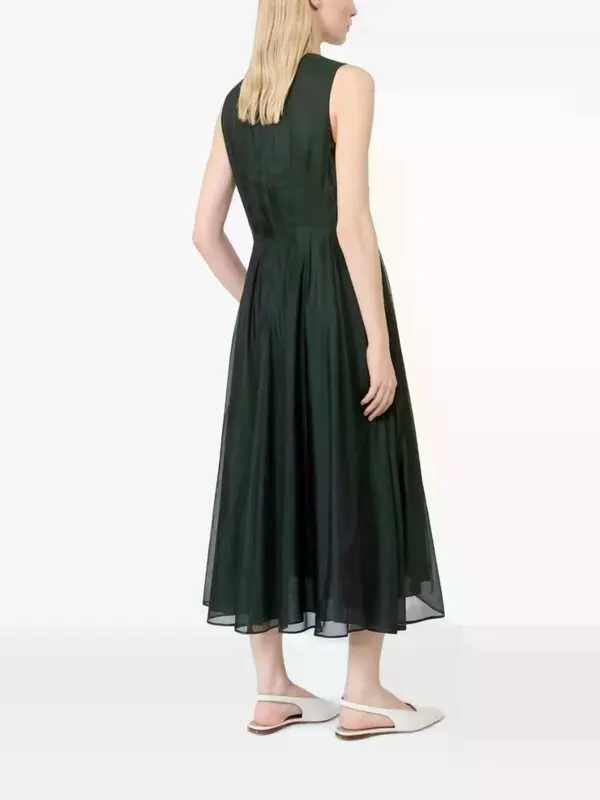 Max Mara Embellished Pleated Midi Dress