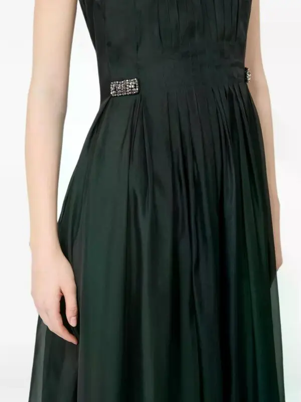 Max Mara Embellished Pleated Midi Dress