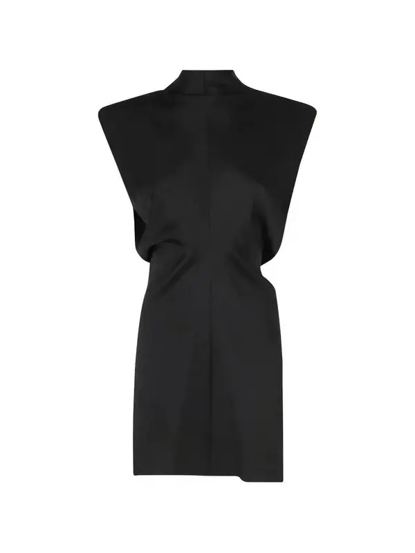 Federica Tosi Padded-shoulder Sleeveless Mini Dress - Black