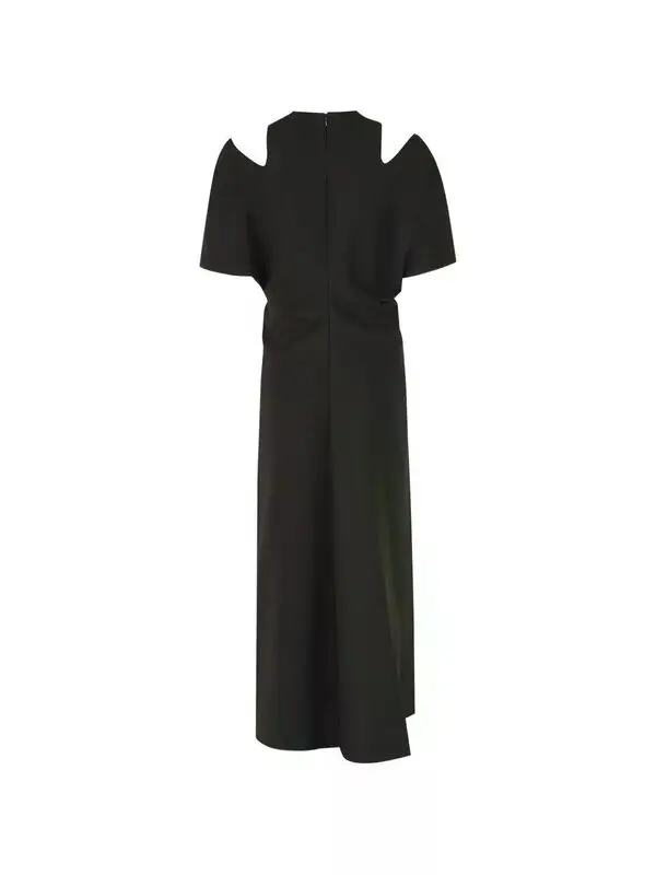 Federica Tosi Cold-shoulder Flared Midi Dress - Black