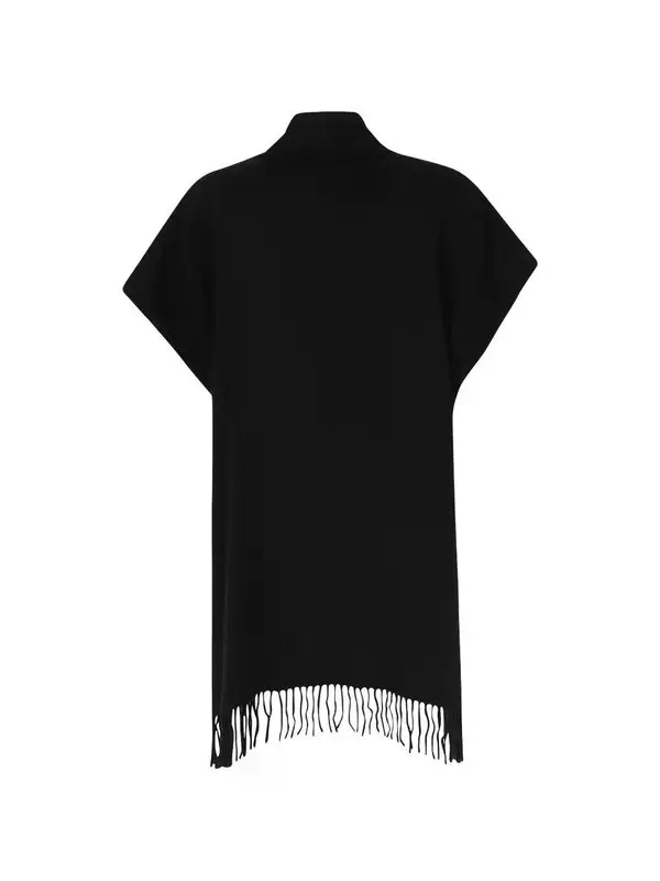 Herno Quilted Cape With Fringe Trim