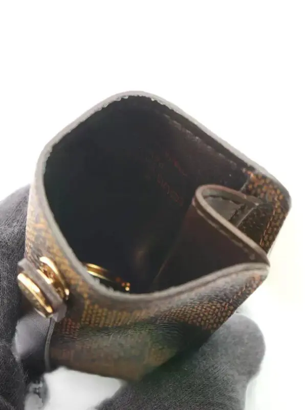 LOUIS VUITTON 2003 Pm Damier Ebene Clochette Key Case
