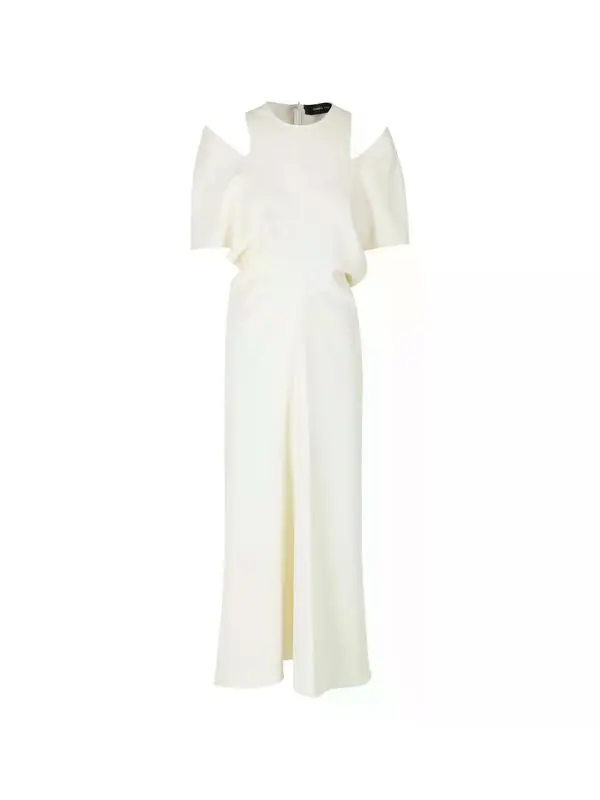 Federica Tosi Cold-shoulder Draped Midi Dress - White