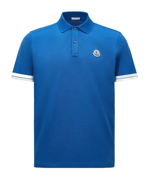 Moncler Logo Cotton Piquet Polo Shirt