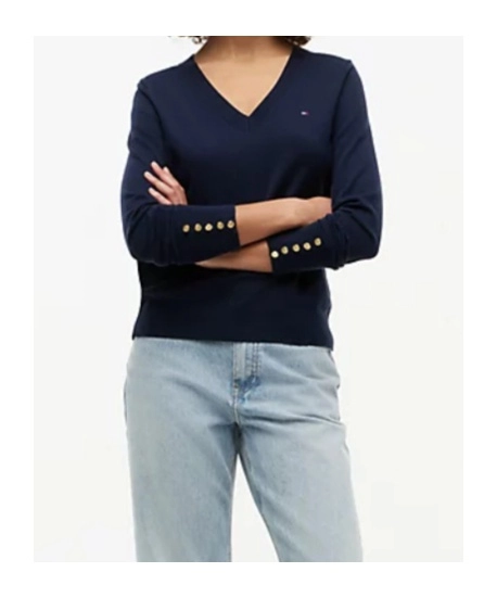 Tommy Hilfiger Button-cuff V-neck Sweater