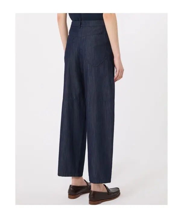 Max Mara Cotton Denim Barrel-leg Trousers