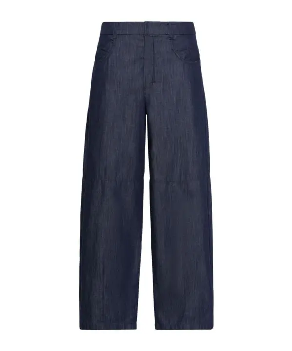 Max Mara Cotton Denim Barrel-leg Trousers - Midnight Blue