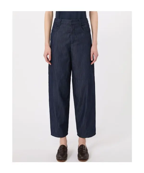 Max Mara Cotton Denim Barrel-leg Trousers