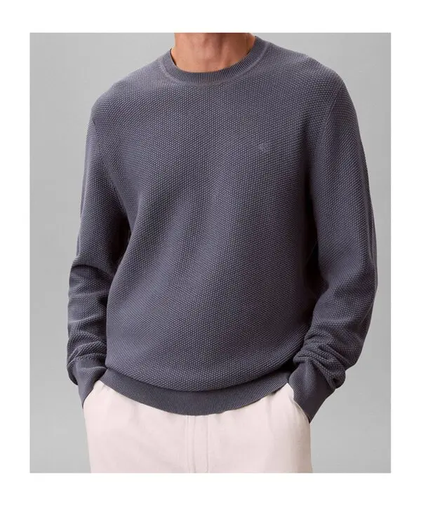 Calvin Klein Waffle-knit Logo-embroidered Sweater