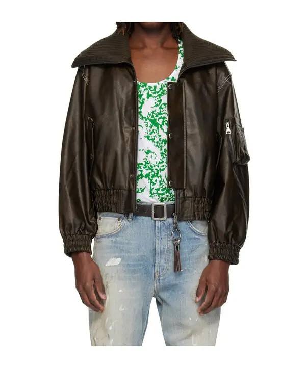 Andersson Bell Ma-1 Faux Leather Bomber Jacket