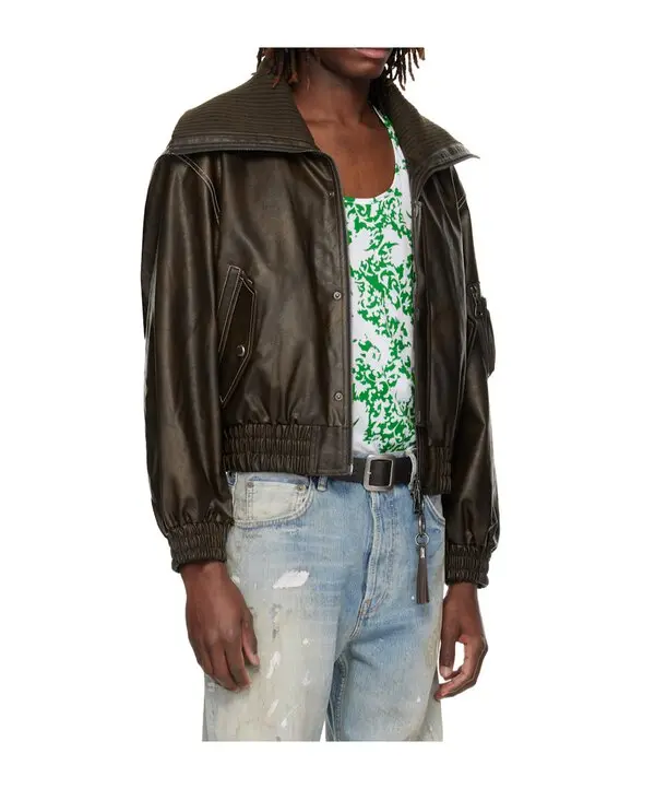 Andersson Bell Ma-1 Faux Leather Bomber Jacket