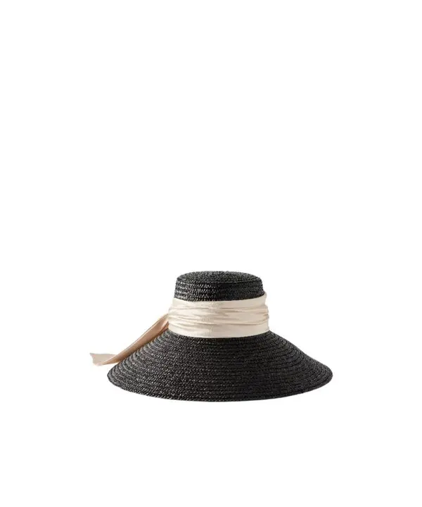 Eugenia Kim Satin-trimmed Straw Sunhat - Black