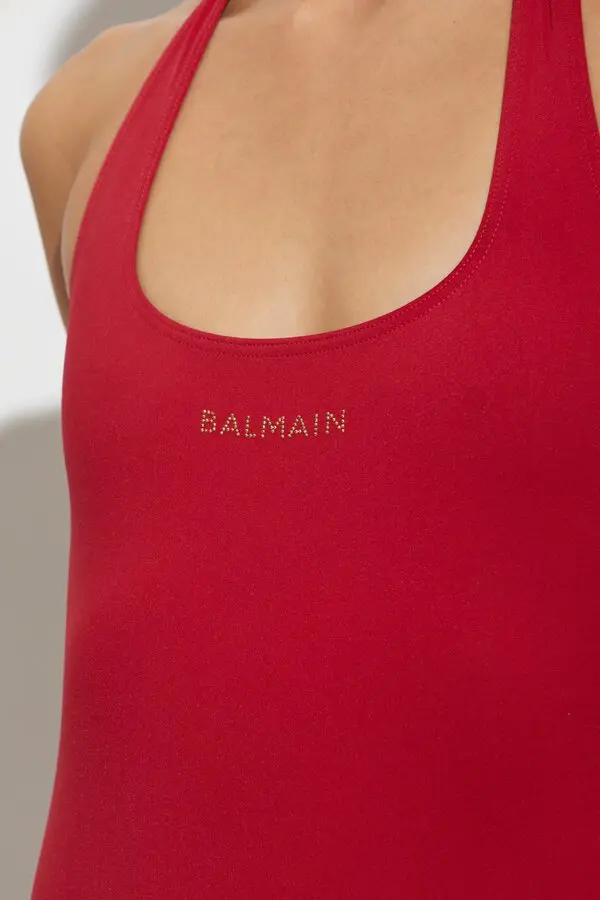 Balmain Lace-up One-piece Swimsuit