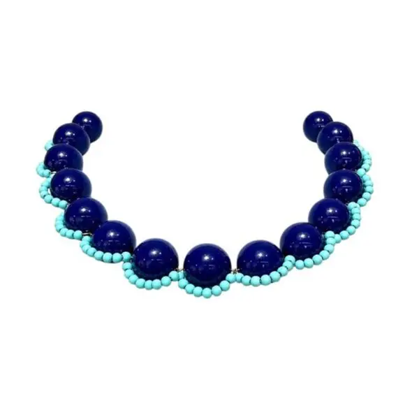 EYECONIC BY SAMAR AJRAM Vivian Maxi Beaded Necklace - Blue