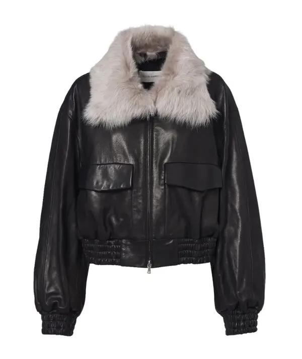 Nour Hammour Shearling Blouson Jacket - Black