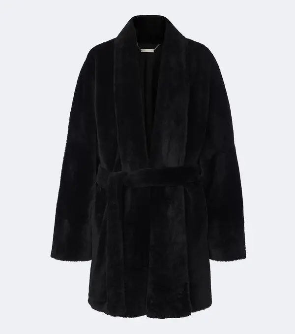 Nour Hammour Shearling Coat - Black