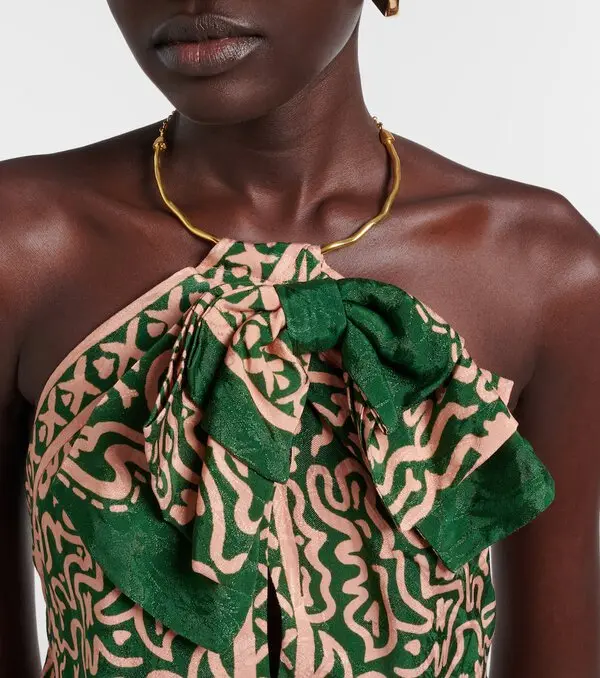 Johanna Ortiz Printed Halterneck Top