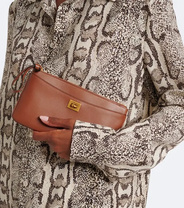 Balenciaga Rodeo Leather Phone Pouch