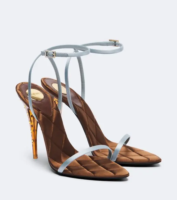 Saint Laurent Embellished Quilted Satin Sandals - Multicoloured