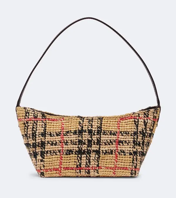 Burberry Raffia Shoulder Bag - Sand Beige