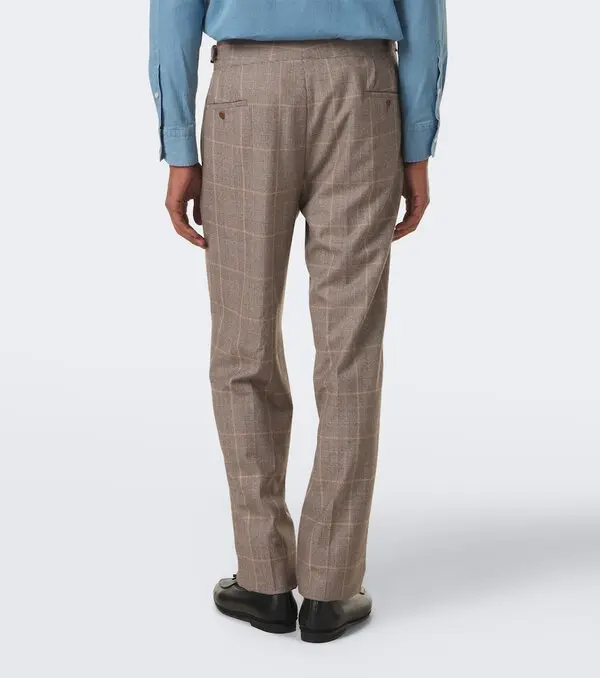 Rubinacci Checked Virgin Wool Straight Pants