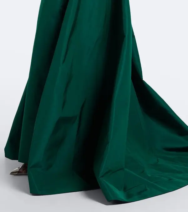 Monique Lhuillier Draped Strapless Silk Bustier Gown