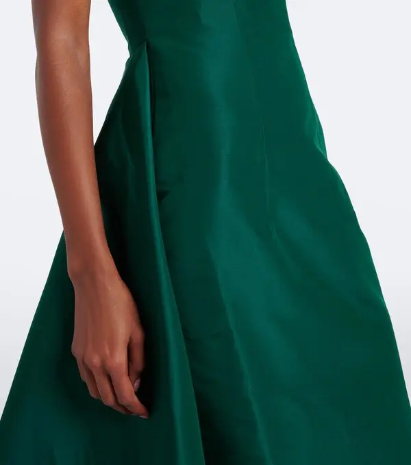 Monique Lhuillier Draped Strapless Silk Bustier Gown