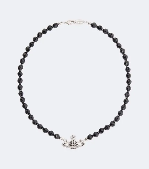 VIVIENNE WESTWOOD Messaline Embellished Choker Necklace - Black