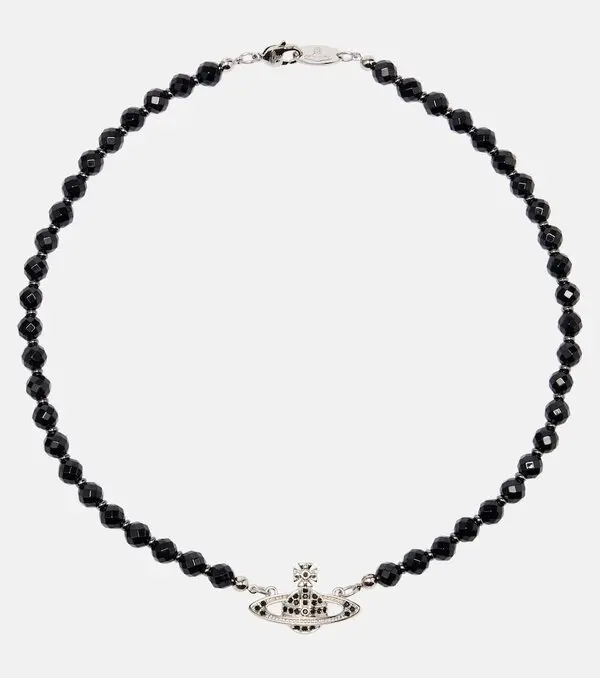 VIVIENNE WESTWOOD Messaline Embellished Choker Necklace - Black