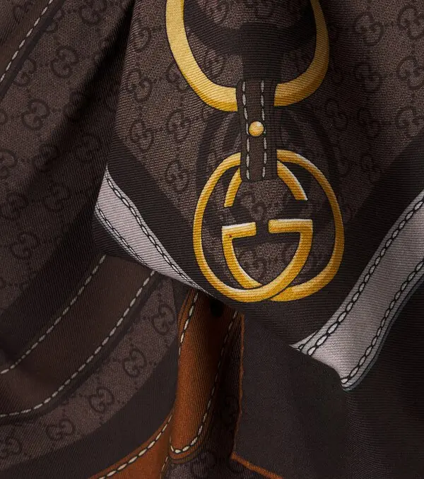 Gucci Gg Jacquard Wool And Silk Scarf