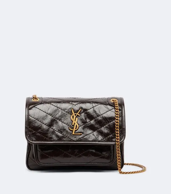 Saint Laurent Niki Small Leather Shoulder Bag - Brown