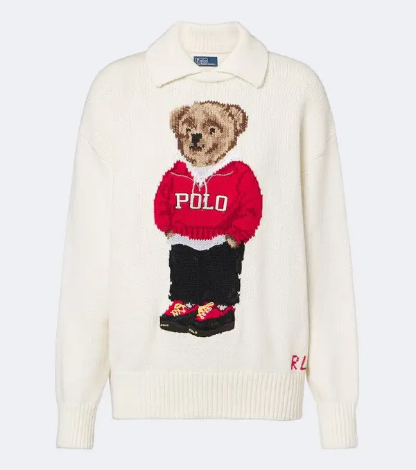 Polo Ralph Lauren Polo Bear Intarsia Sweater - White