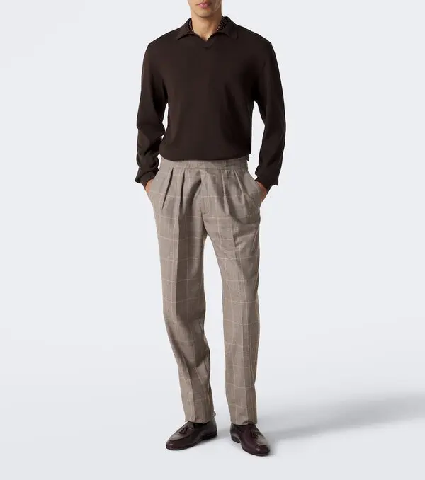Rubinacci Cotton Polo Sweater - Brown