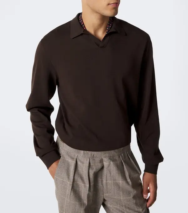 Rubinacci Cotton Polo Sweater - Brown