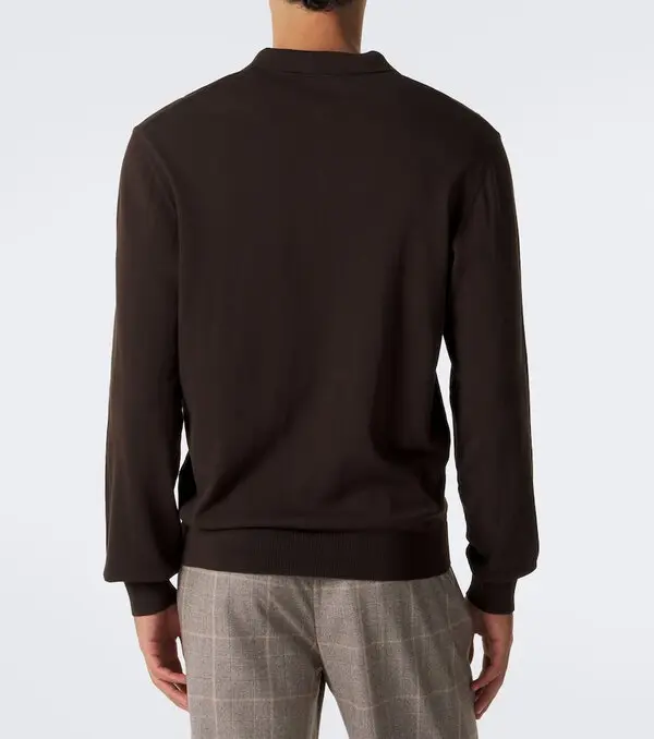 Rubinacci Cotton Polo Sweater - Brown