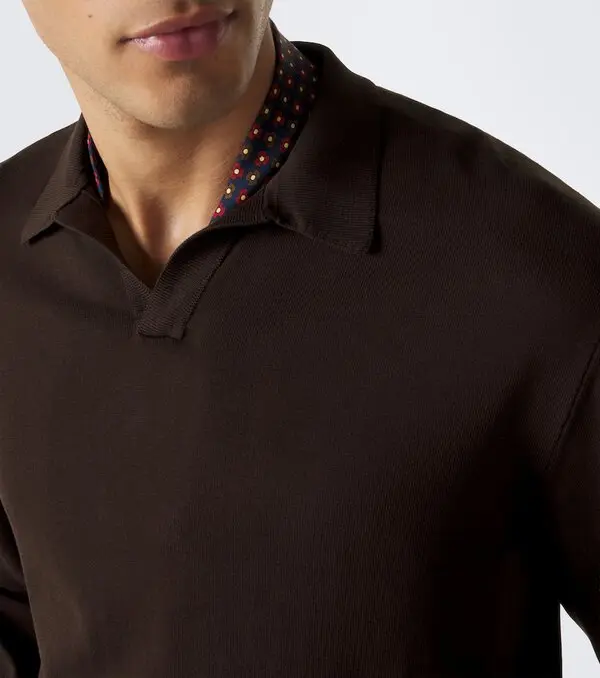 Rubinacci Cotton Polo Sweater - Brown