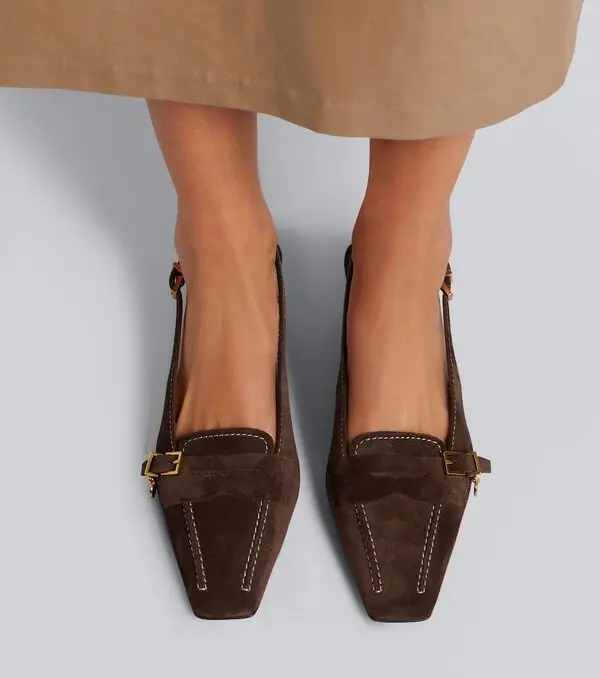 TOD'S Suede Slingback Pumps